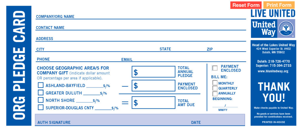 Donate | Head of the Lakes United Way