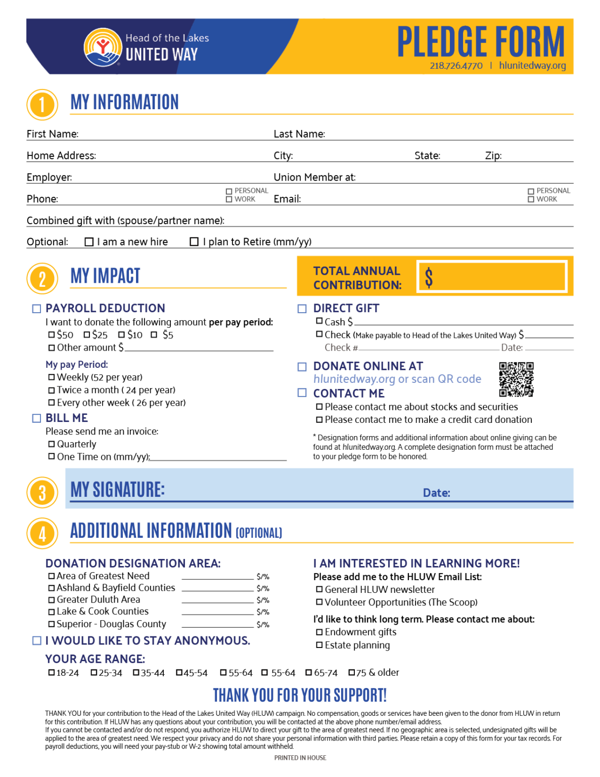 Campaign Materials – Head of the Lakes United Way